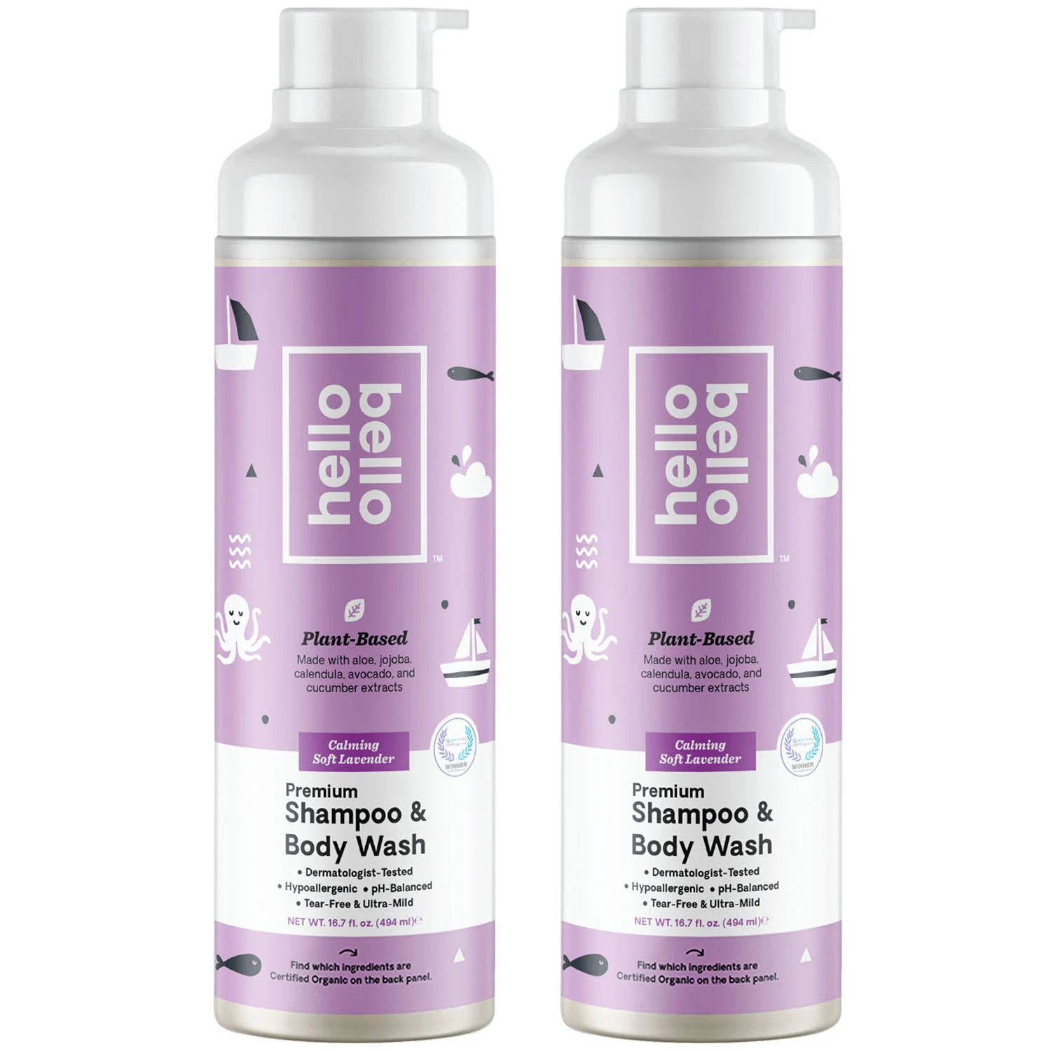 Hello Bello Soft Lavender Extra Gentle Shampoo & Body Wash Set - 16.7 ...